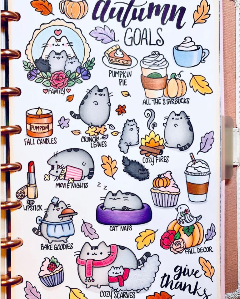 Pusheen : Fan Friday: We’re Feeling these Autumn Goals with Pusheen Today!