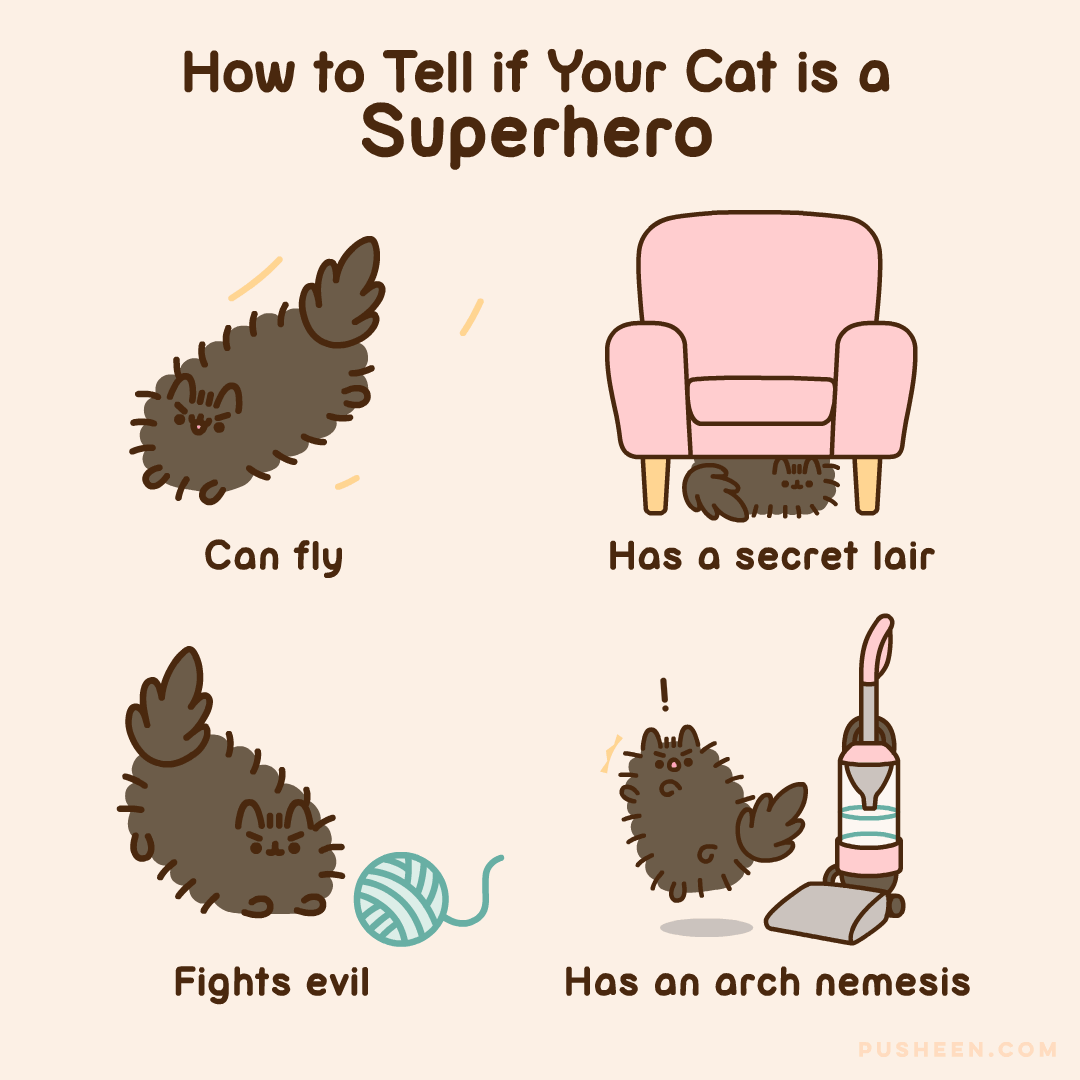 Pusheen How To Tell If Your Cat Is A Superhero Pusheen How To Tell If Your Cat Is A Superhero