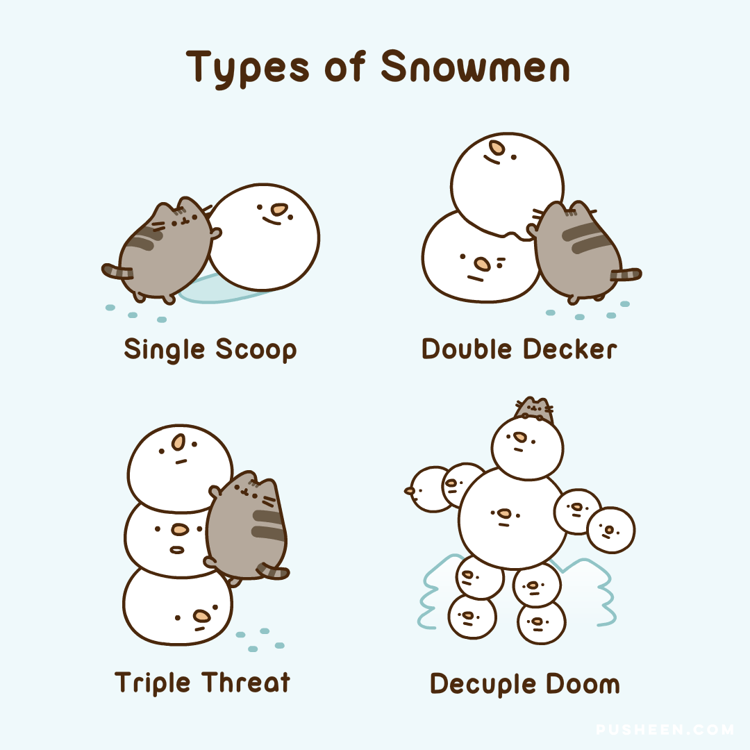 Pusheen Types Of Snowmen Pusheen Types Of Snowmen